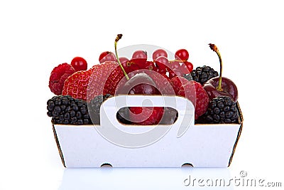 Punnet Of Fresh Red Summer Fruits Stock Photo | CartoonDealer.com #38430624