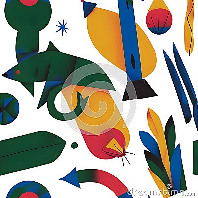 Pure-colored Few Sparse Disordered Various Colored Simple Shapes ...