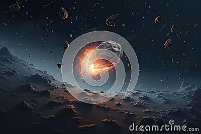 Purgatory Scene With Falling Meteorite Royalty-Free Stock Photo ...