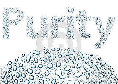 Purity Made Of Water Drops, Background On White Royalty-Free Stock ...