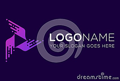 Purple Color Simple Fast Triangle Logo Design Vector Illustration ...