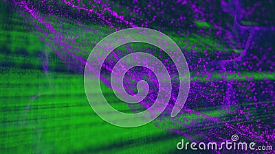 Purple Digital Waves Against Data Processing Over Grid Network on Blue ...