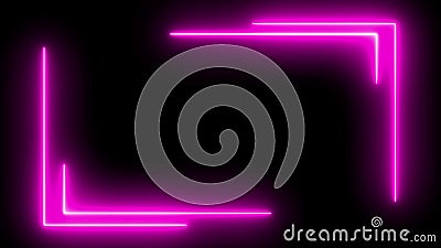 PURPLE Neon Light Rays Swirling in the Frame on Black Background Stock ...