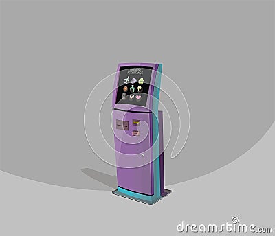 Purple Payment Terminal, Digital Touch Screen, Interactive Kiosk ...