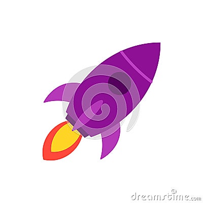 Purple Rocket Ship Icon. Clipart Image Cartoon Vector | CartoonDealer ...
