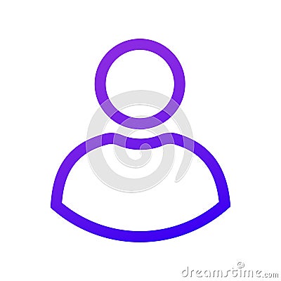 Thin Purple User Icon. Purple Gradient Linear Sign Cartoon Vector ...