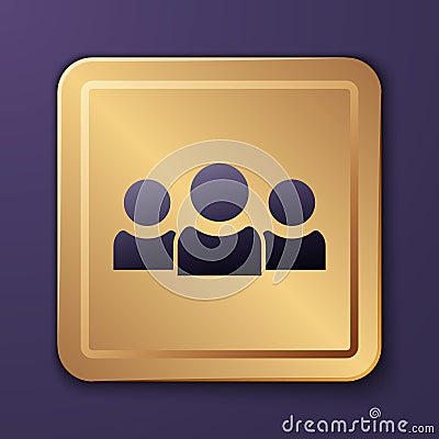 Purple Users Group Icon Isolated On Purple Background. Group Of People ...