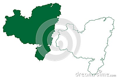 Purulia District West Bengal State, Republic Of India Map Vector ...