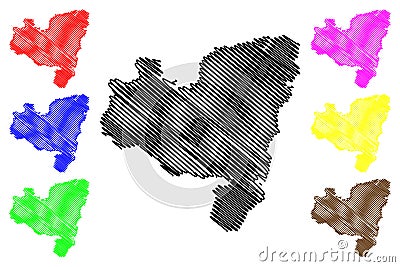 Purulia District West Bengal State, Republic Of India Map Vector ...