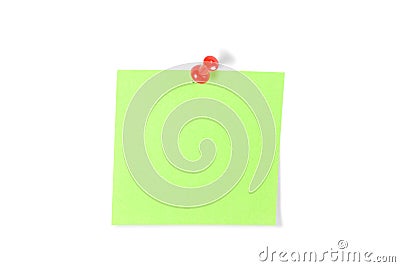 Push-pinned Post-It Note Royalty Free Stock Photo - Image: 3123185