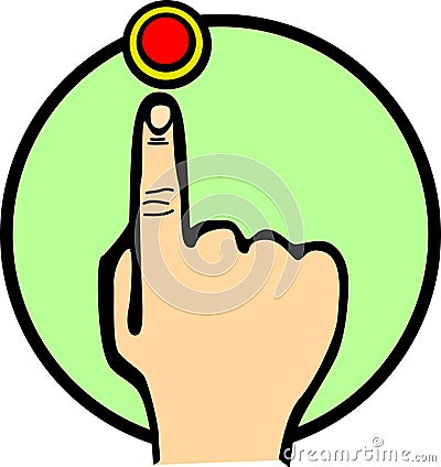 Push The Red Button Vector Illustration Stock Photo - Image: 2325570