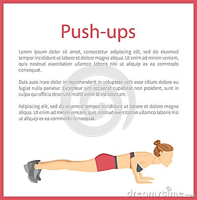 Push Ups Poster With Text Vector Illustration | CartoonDealer.com ...