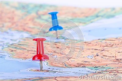 Pushpin Pointing On Map Stock Image | CartoonDealer.com #40041775