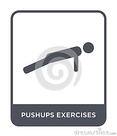 Pushups Exercises Icon In Trendy Design Style. Pushups Exercises Icon Isolated On White ...