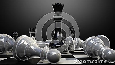 Put the Queen on a Chessboard, and Chess Piece Fall Down. Stock Footage ...