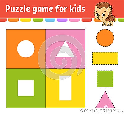 Puzzle Game For Kids. Cut And Paste. Cutting Practice. Learning Shapes ...