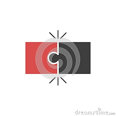 Puzzle Shape Connection Click Two Together Compound And Coupling In ...