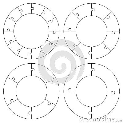 Puzzle Templates Circle Stock Vector - Image: 49225457