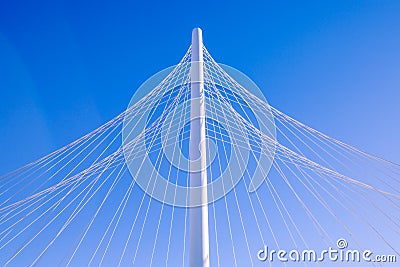 Pylon Of Cable-stayed Bridge With Cables Forming A Fan-like Pattern ...