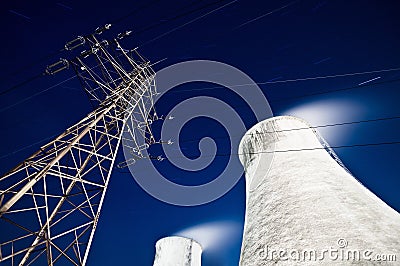 Pylon And Cooling Towers Stock Photography | CartoonDealer.com #25382468