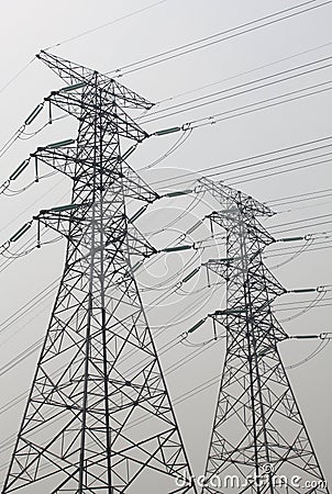 Pylons background in the sky - Stock Image - Everypixel