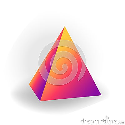 Pyramid - 3D Geometric Shape With Holographic Gradient Isolated On ...
