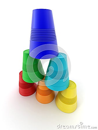Pyramid From Inverted Plastic Cups Royalty Free Stock Photos - Image ...