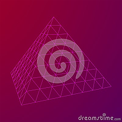 Pyramid Molecular Grid Wireframe Cartoon Vector | CartoonDealer.com ...