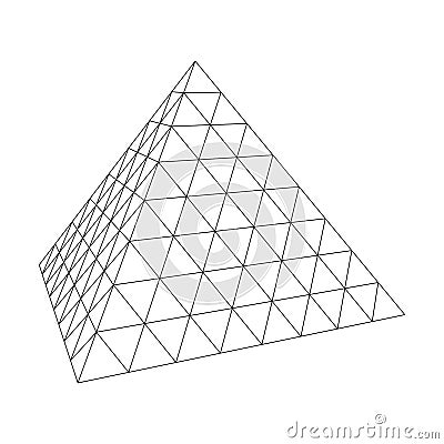 Pyramid Molecular Grid Wireframe Vector Illustration | CartoonDealer ...