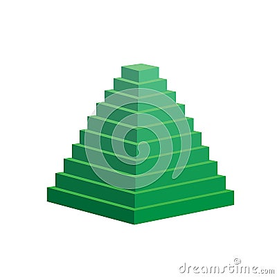 Pyramid Scheme 10 Ten Steps. Vector Hierarchy Level Chart Graph, Green ...