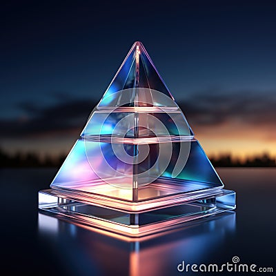 A Pyramid Shaped Object On A Reflective Surface Stock Photography ...