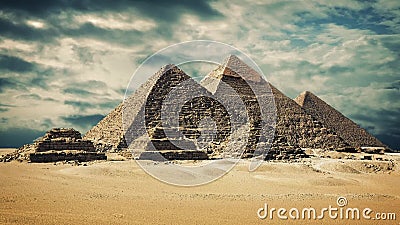 Pyramids with Dramatic Sky stock video. Video of egyptian - 67831451