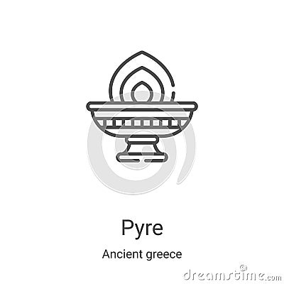 Pyre Icon Vector From Ancient Greece Collection. Thin Line Pyre Outline ...