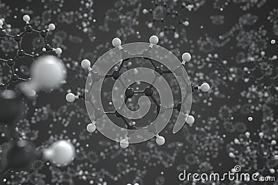 Pyrene Molecule Made With Balls, Scientific Molecular Model. Chemical ...