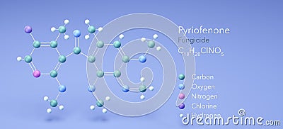 Pyriofenone Molecule, Molecular Structures, Fungicide, 3d Model ...