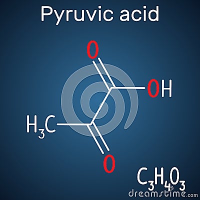 Pyruvic Acid Pyruvate Molecule. Structural Chemical Formula An Cartoon ...