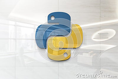 Python On Glossy Office Wall Realistic Texture Editorial Image ...