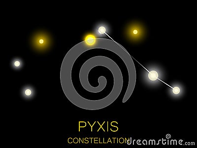 Pyxis Constellation. Bright Yellow Stars In The Night Sky. A Cluster Of ...