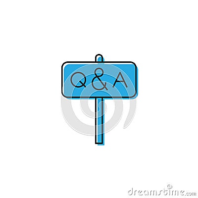 QnA Or Question And Answer Vector Icon Symbol Isolated On White ...