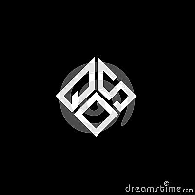 QOS Letter Logo Design On Black Background. QOS Creative Initials ...