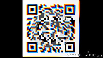 QR Code with Glitch Effect on Green Background, Isolated, Rgb Colors ...