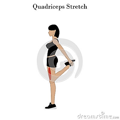 Quadriceps Stretch Exercise Cartoon Vector | CartoonDealer.com #145550831