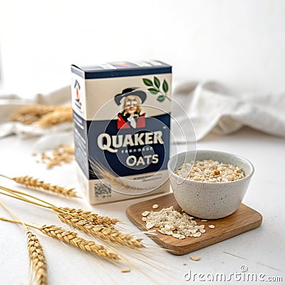 Quaker Oats Isolated On White Background Royalty-Free Stock Photo ...