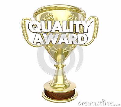 Quality Award Best Top Recommended Trophy Words Stock Image ...