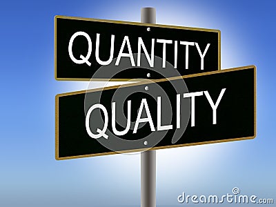 Quantity Vs Quality Road Signs Stock Illustration | CartoonDealer.com ...