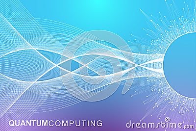 Quantum Computer Technology Concept. Deep Learning Artificial Intelligence. Big Data Algorithms ...