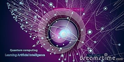 Quantum Computing Abstract Tech Background Concept With Qubit. Learning ...