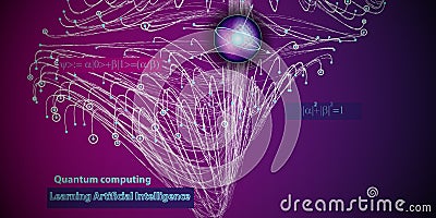 Quantum Computing Abstract Tech Background Concept With Qubit. Learning ...