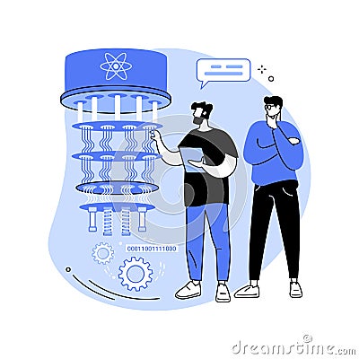 Quantum Computing Isolated Cartoon Vector Illustrations ...