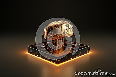 Quantum Computing Nexus: Processor With Human Brain Connection, AI Generated Royalty-Free ...